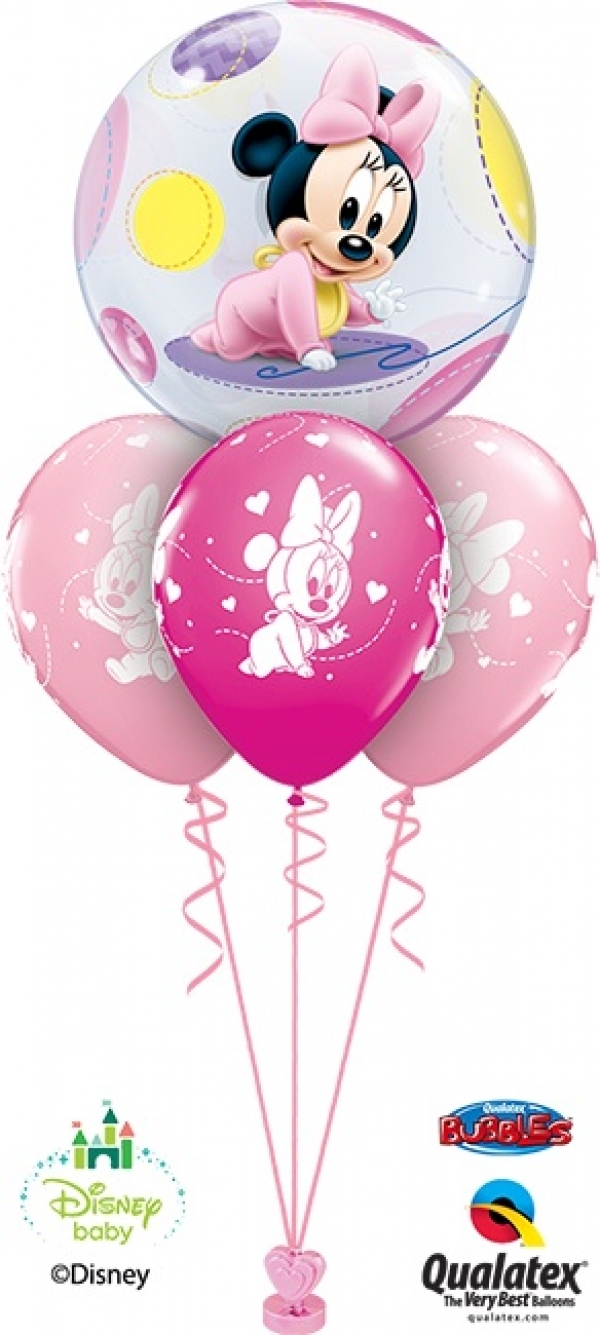 Baby Minnie Bouquet 2 balloons vancouver JC Balloon Studio