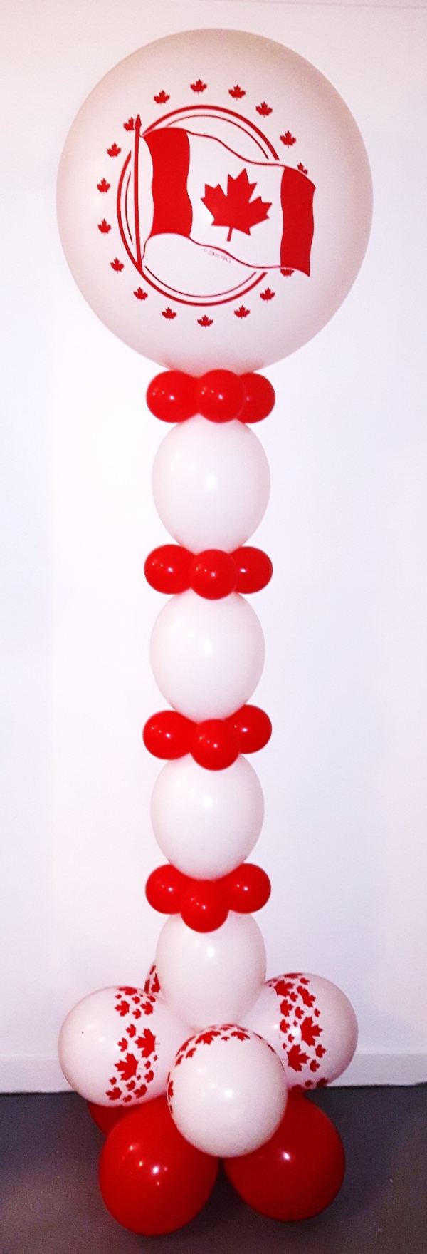 Canada Day Maple Leaf Column 8 balloons vancouver JC Balloon Studio