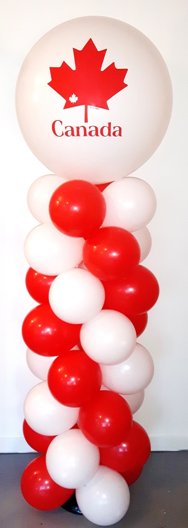 Canada Day Maple Leaf Column 8 balloons vancouver JC Balloon Studio