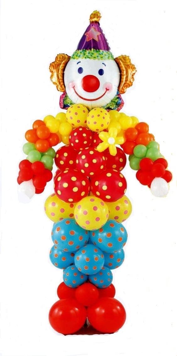 Circus Clown Column 15 balloons vancouver JC Balloon Studio