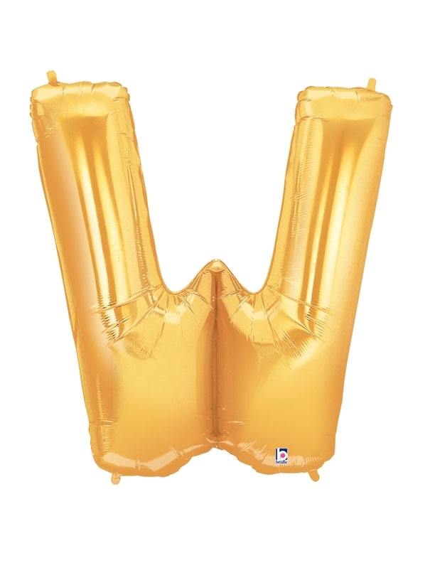 Gold Balloon Letter W balloons vancouver JC Balloon Studio