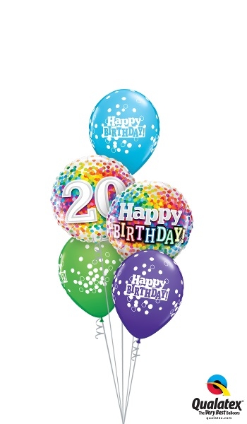 Milestone Colour 20th Birthday Bouquet 2 balloons vancouver JC Balloon ...