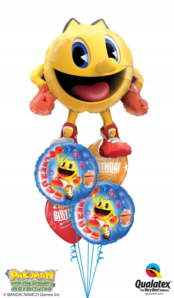 Pacman Birthday Bouquet 2 balloons vancouver JC Balloon Studio