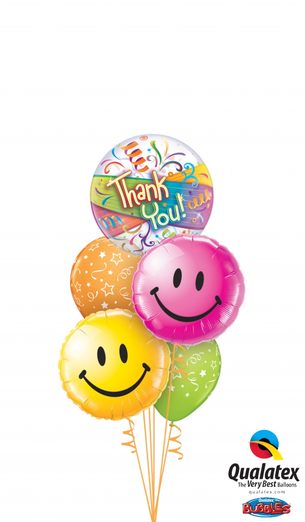 Thank You Smiley Bouquet 5 balloons vancouver JC Balloon Studio